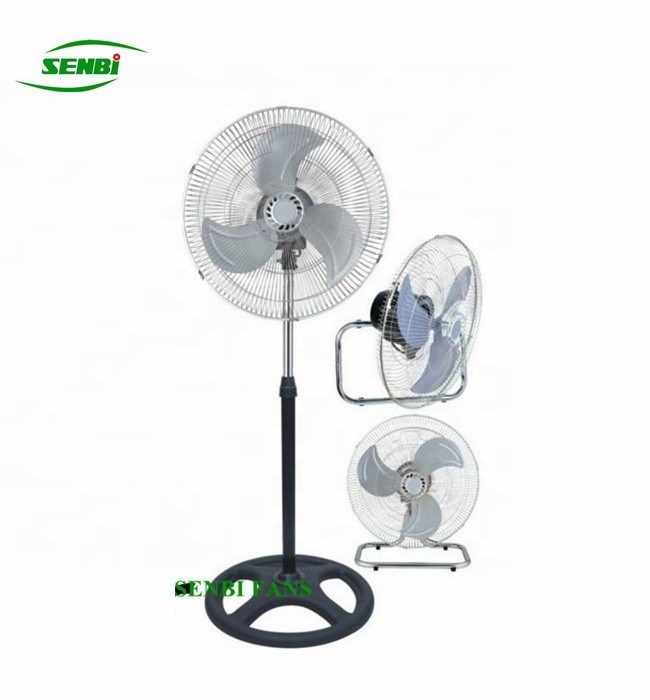18 Inch AC Stand Fan , 3 Metal Blades 3 In 1 Fan RoHS EMC Approved