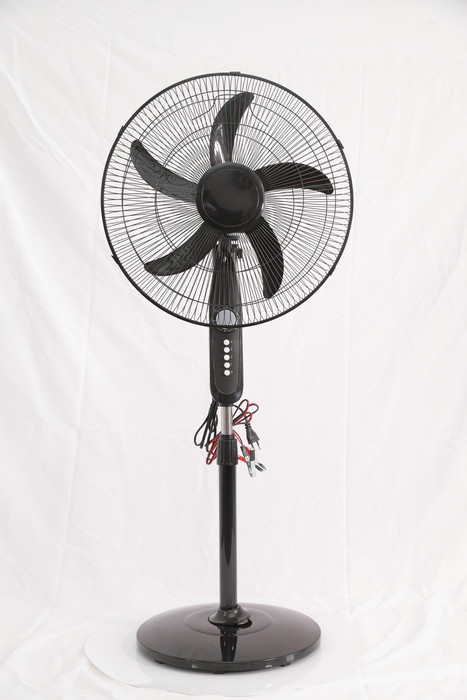 Height Adjustable AC DC Stand Fan , 16 Inch Solar Rechargeable Stand Fan